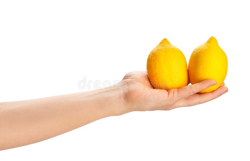 Lemon in Hand Path Isolated Stock Image - Image of fruit, clipping ...
