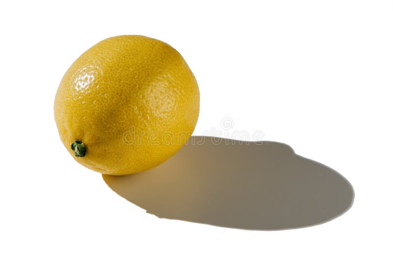 Lemon with a Hard Shadow on a Bleached Background Side View Stock Photo ...