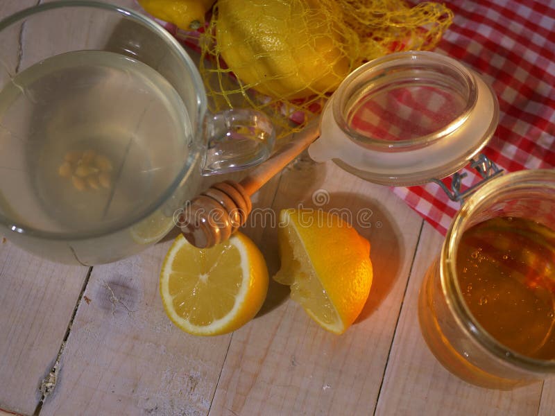 Lemon and Honey for Natural Treatment of Cold and Flu Stock Photo ...