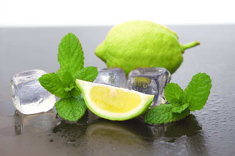 Lemon with ice stock image. Image of fresh, kitchen, flavor - 28475759
