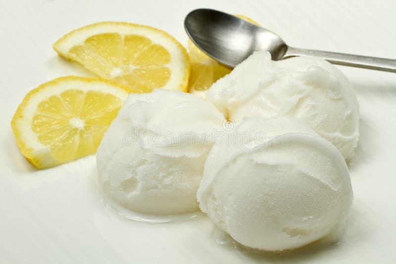 Lemon ice cream stock image. Image of lemon, frozen, calories - 24335635