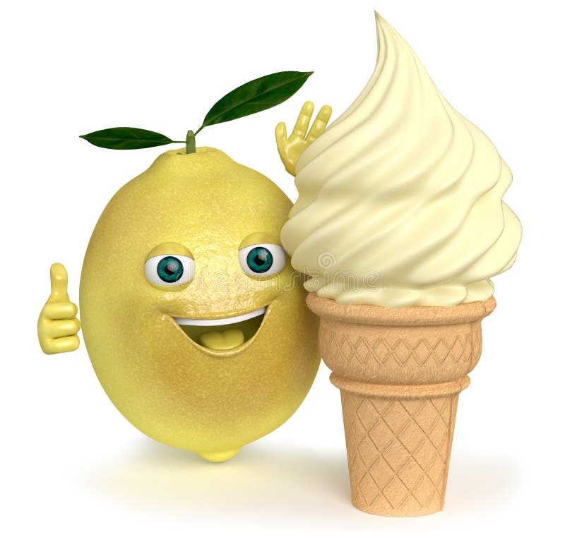Lemon ice cream stock illustration. Illustration of icecream - 41486590