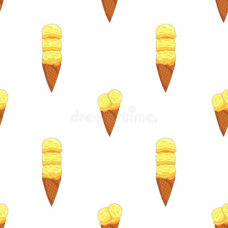 Lemon Ice Cream Seamless Pattern Stock Vector - Illustration of cream ...