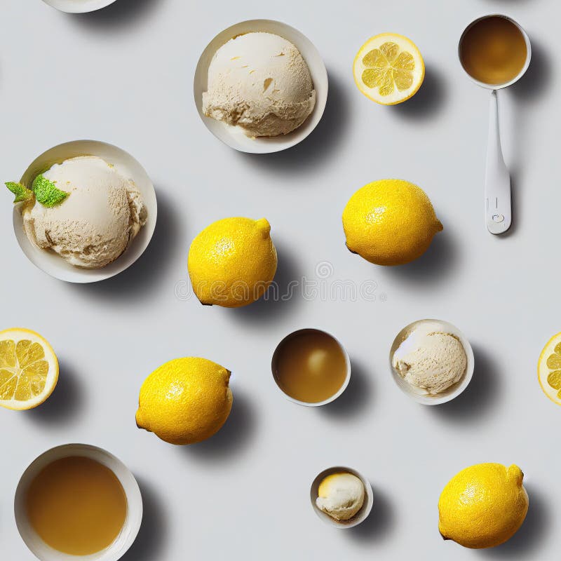 Lemon Ice Cream on Seamless Texture Tile Stock Illustration ...