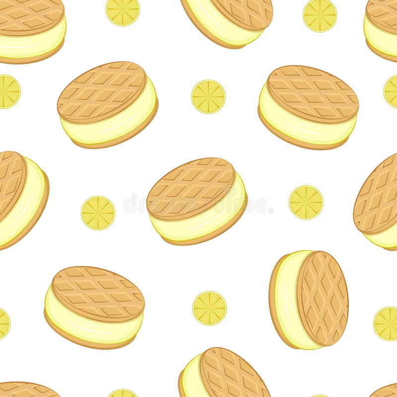 Lemon Ice Cream with Lemon Wedges. Seamless Pattern Stock Vector ...