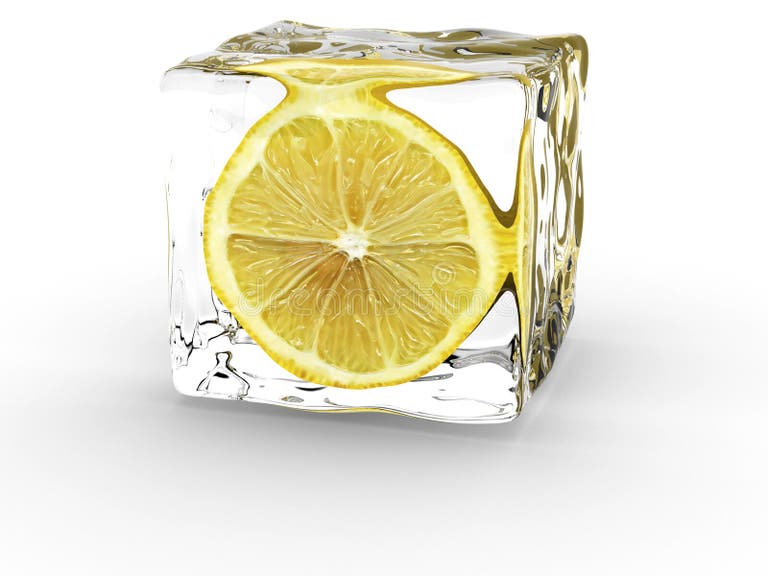 Lemon in Ice Cube stock photo. Image of food, sharp, fruit - 1231792