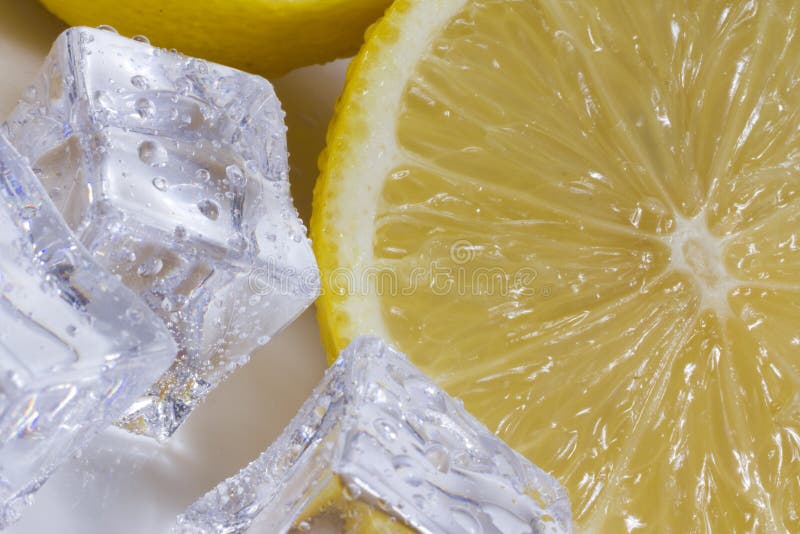 Lemon with ice stock photo. Image of macro, squash, healthy - 100106892