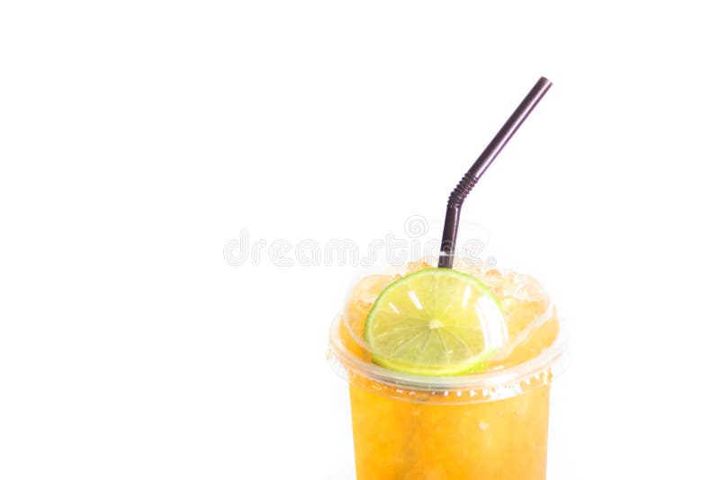 Ice Lemon Tea Close Up for White Background Stock Image - Image of ...