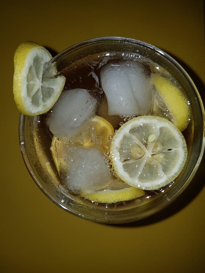 Lemon Ice Tea with Ice Cube Stock Photo - Image of cube, drink: 165469064