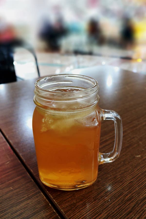 Lemon Iced Tea in a Jar or Drinking Glass Stock Photo - Image of cool ...
