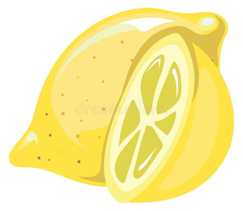 Lemon Half Cut Cartoon Icon. Tropical Fruit Stock Illustration ...