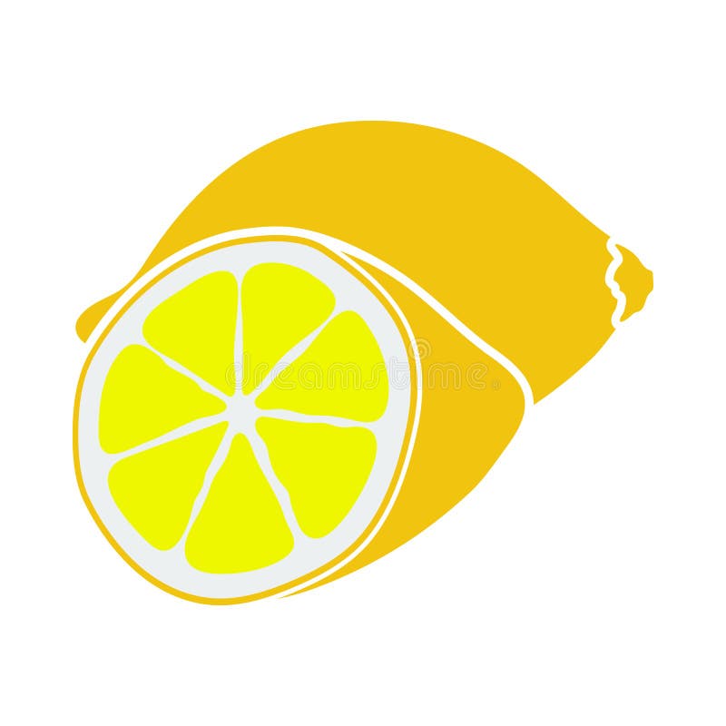 Lemon Icon stock vector. Illustration of symbol, slice - 193716096