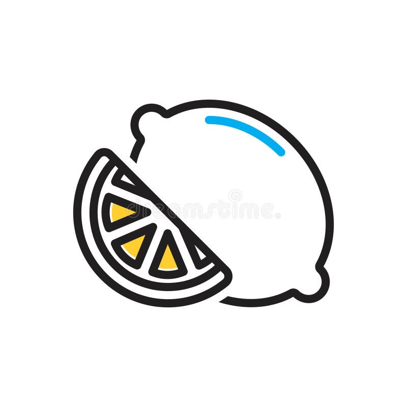 Mix Multi Color Icon for Lemon, Limes, Citron Stock Illustration ...