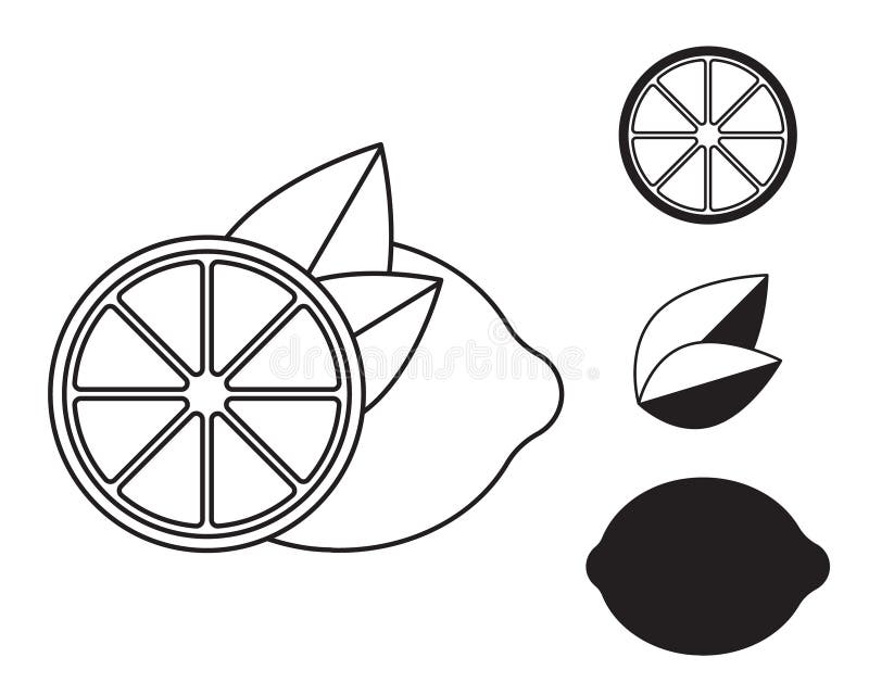 Lemon Icon in Line Design. Simple Style Vector Illustration Stock ...