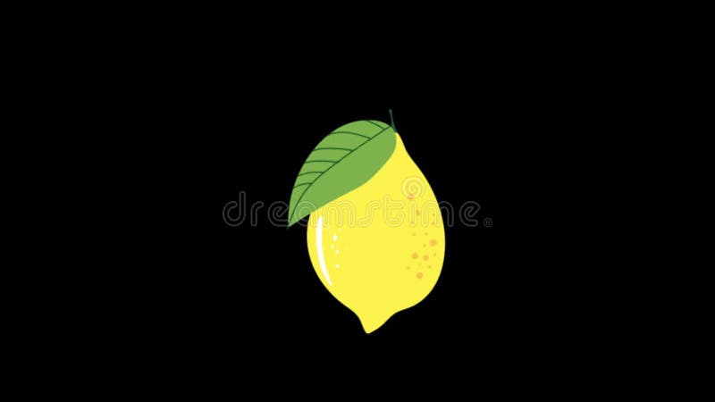 Lemon Icon Loop Animation Video Transparent Background with Alpha ...