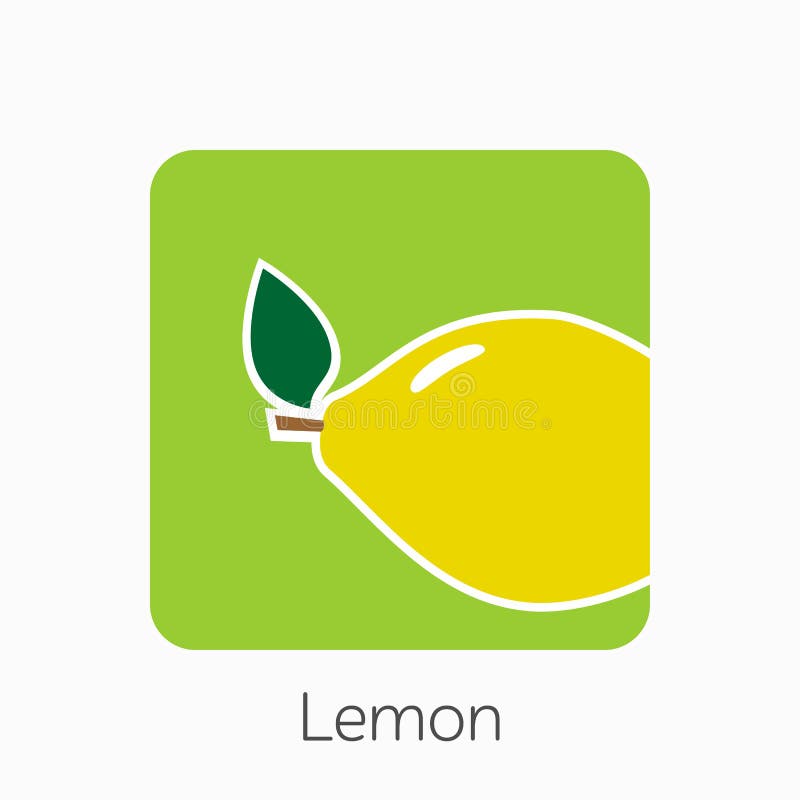 Lemon Icon Simple Flat Vector Illustration. Fresh Lemon Sign Stock ...