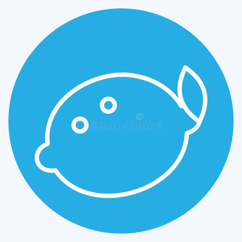 Lemon Icon in Trendy Blue Eyes Style Isolated on Soft Blue Background ...