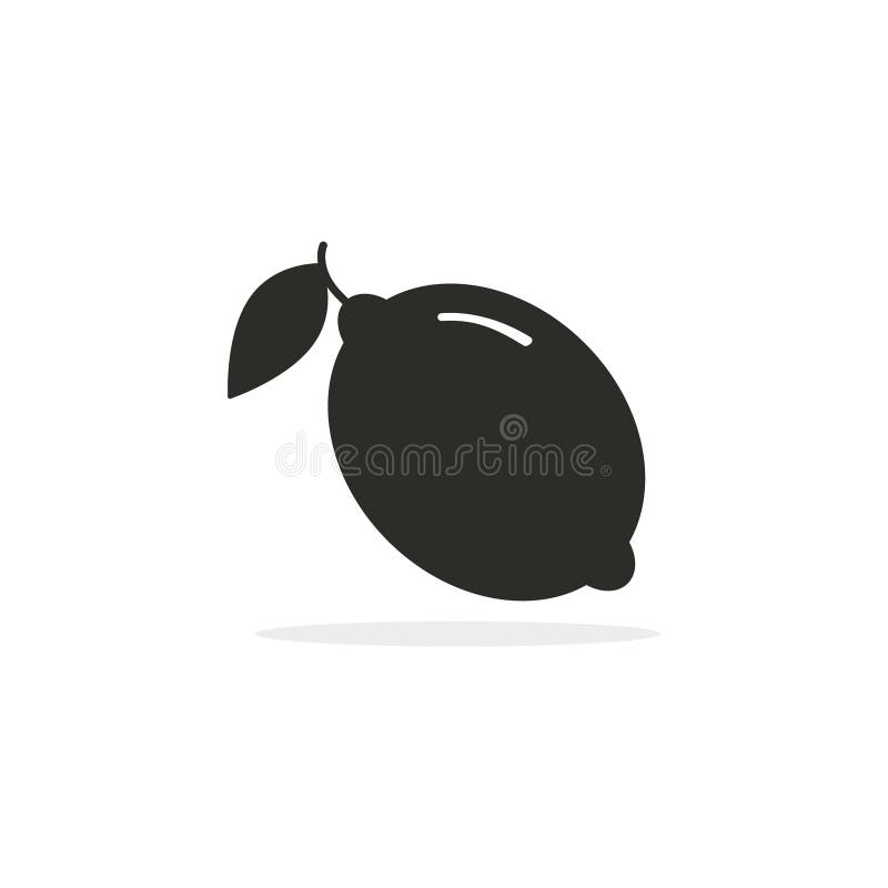 Lemon Icon, Vector Isolated Black Lemon Fruit Symbol Stock Vector ...