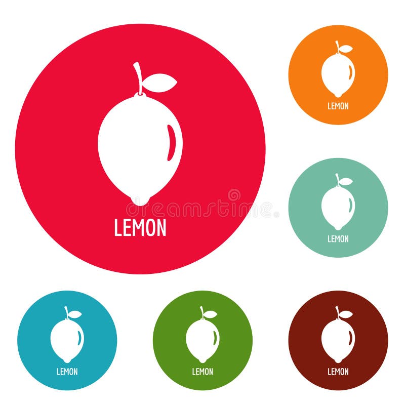Lemon Icons Circle Set Vector Stock Vector - Illustration of provision ...