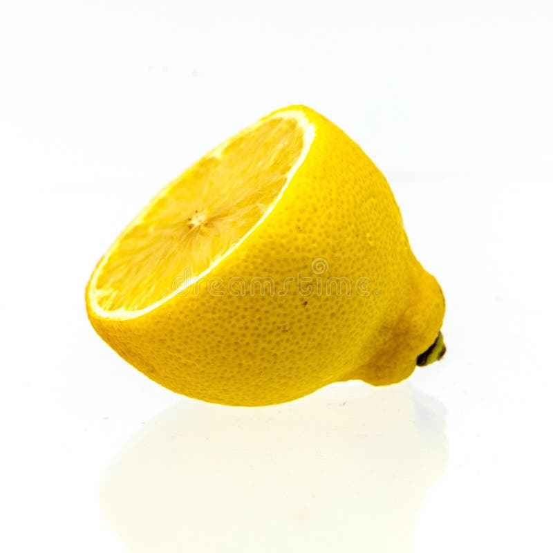 Lemon Isolated. Half of a Ripe Lemon on a White Background Stock Photo ...