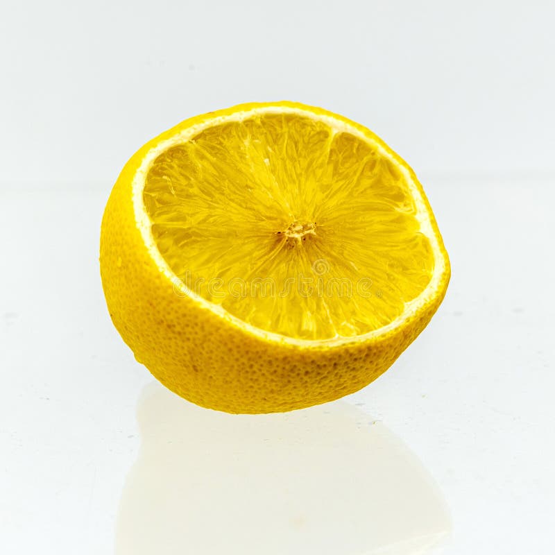 Lemon Isolated. Half of a Ripe Lemon on a White Background Stock Image ...