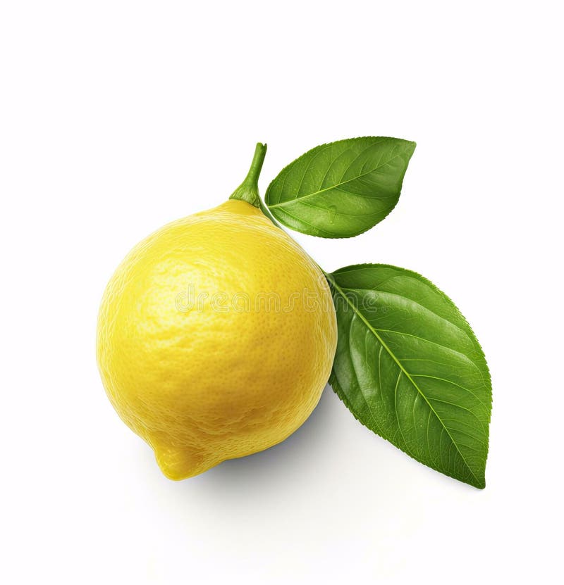 Lemon Isolated on White Lemon Isolated Lemon with Leaves Stock ...