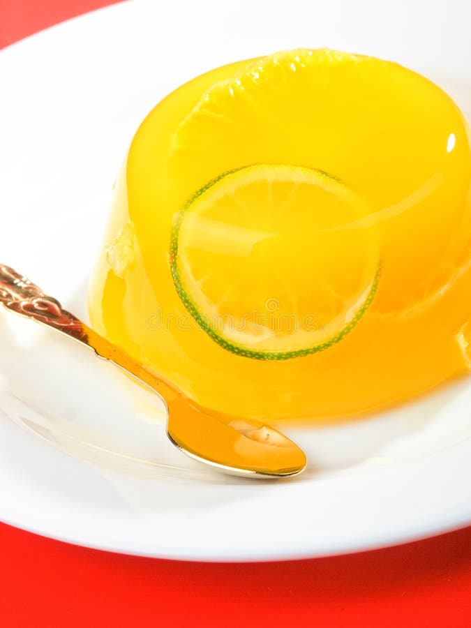 Lemon jelly stock image. Image of dessert, cooked, portion - 58578933