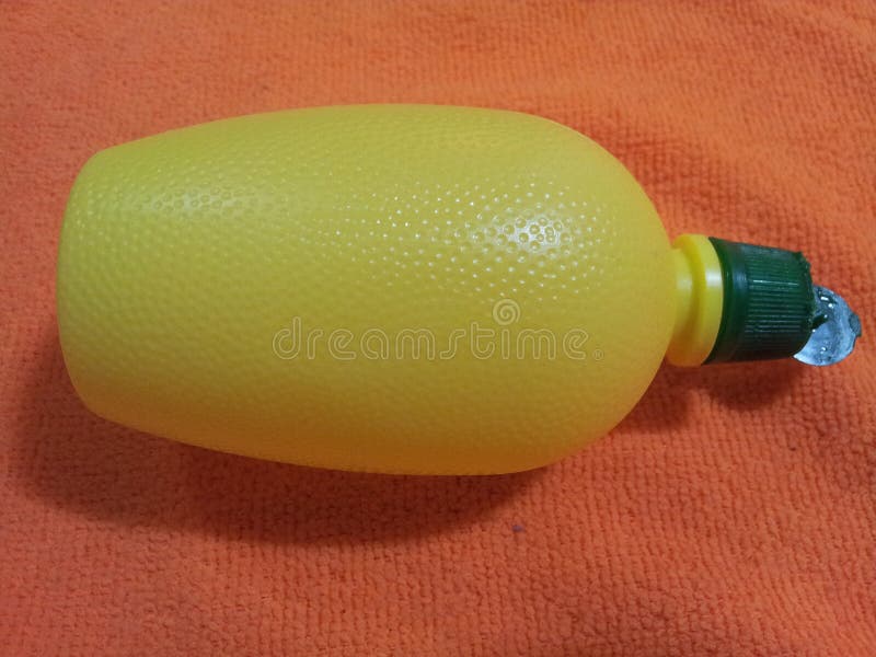 Lemon Juice Bottle with Green Cap Stock Image - Image of life, bottle ...