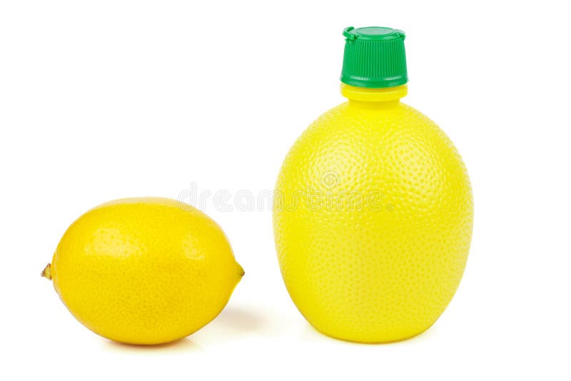 Lemon Juice Condiments Bottle Isolated White Stock Photos - Free ...