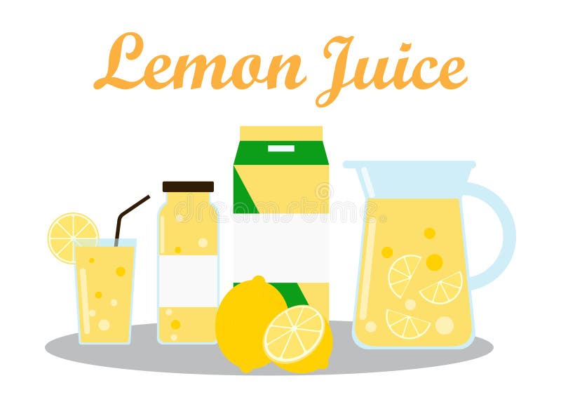 Lemon Juice with Pack Template Packaging Design Stock Illustration ...