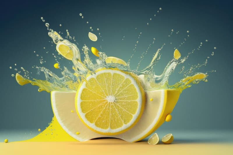 Lemon juice splash stock illustration. Illustration of fresh - 276484935