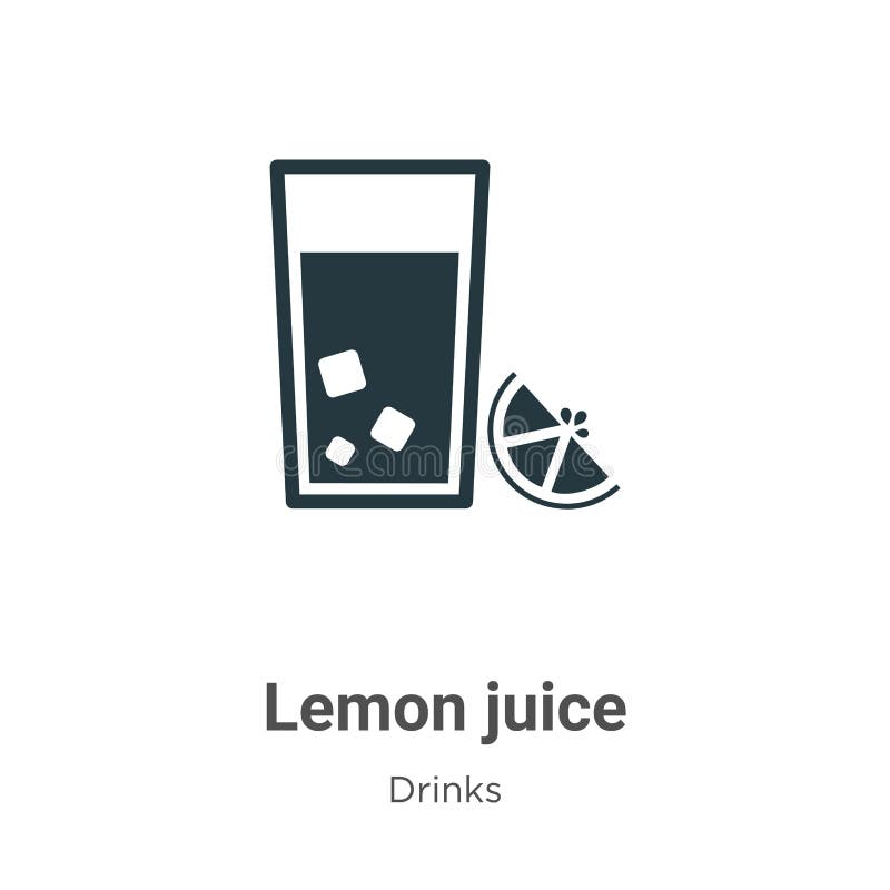 Lemon and Juice Drop Out Vector Icon on White Background. Flat Vector ...