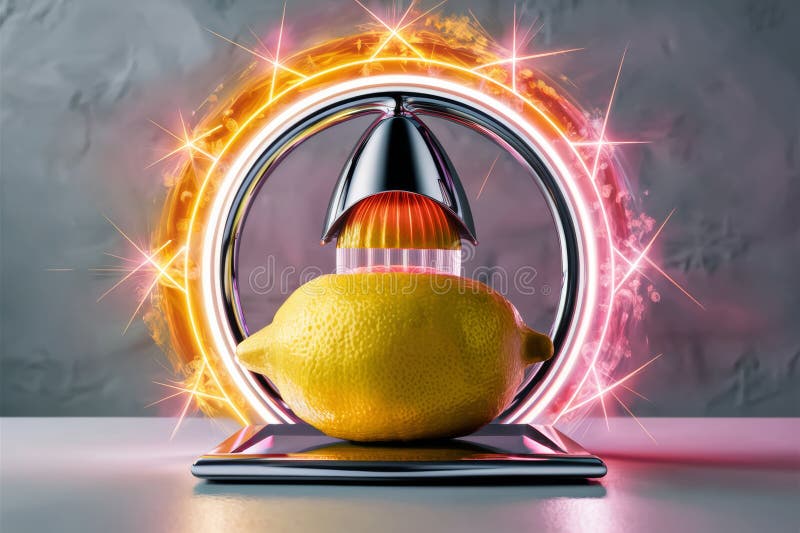 A Lemon Juicer with a Glowing Orange Light Around it, AI Stock Photo ...