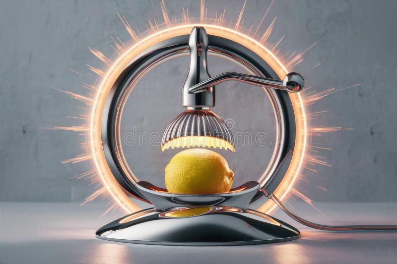 A Lemon Juicer with a Lit Up Orange Inside of it, AI Stock Photo ...