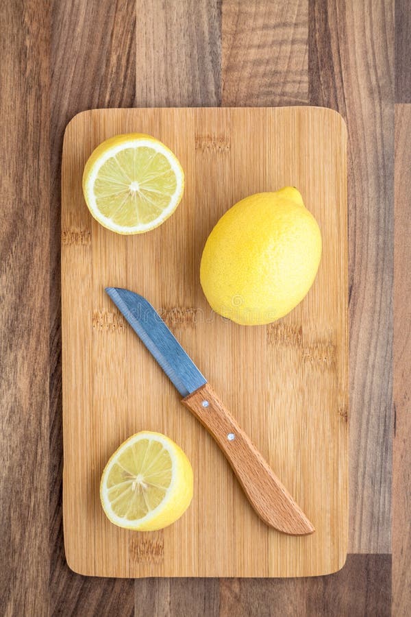 Lemon Knife Chopping Board stock image. Image of board - 62210345