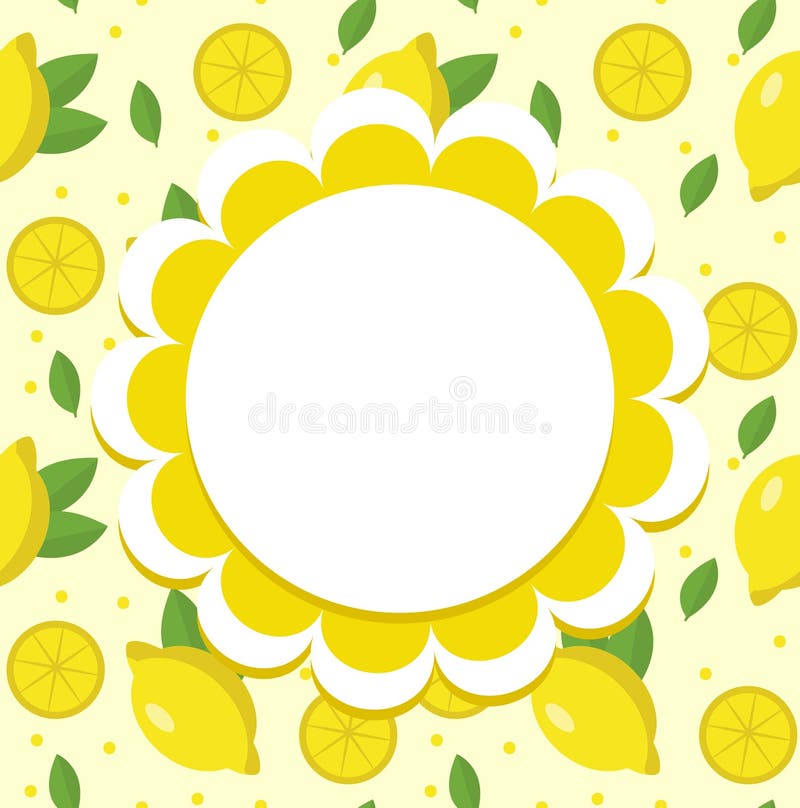 Lemon Label, Wrapper Template for Your Design. Fruit Frame with Space ...