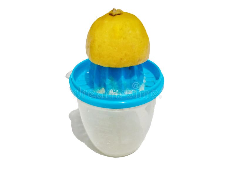 Lemon with Leaf Isolated on White Background with the Fruit Squeezer ...