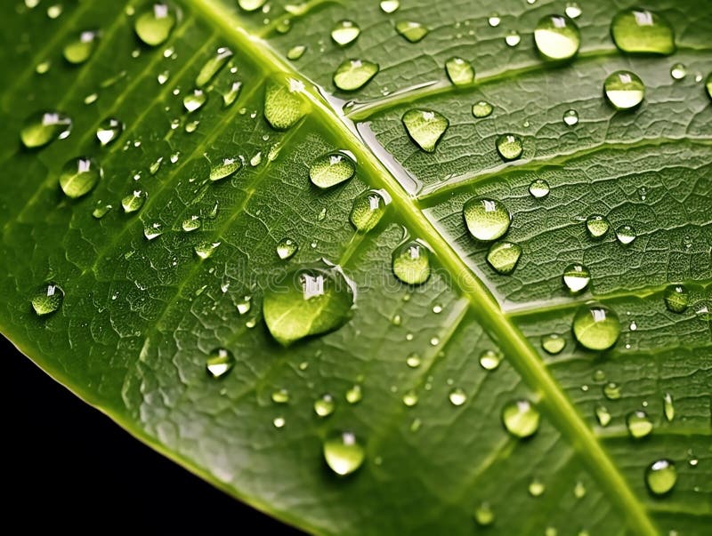 Lemon leaf with water drop stock illustration. Illustration of ...