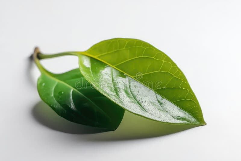 Lemon Leaf on White Background. Generative AI Stock Illustration ...