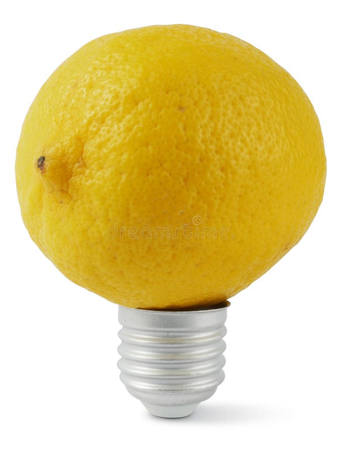Lemon Cut in Half on the Light Bulb Stock Image - Image of health ...