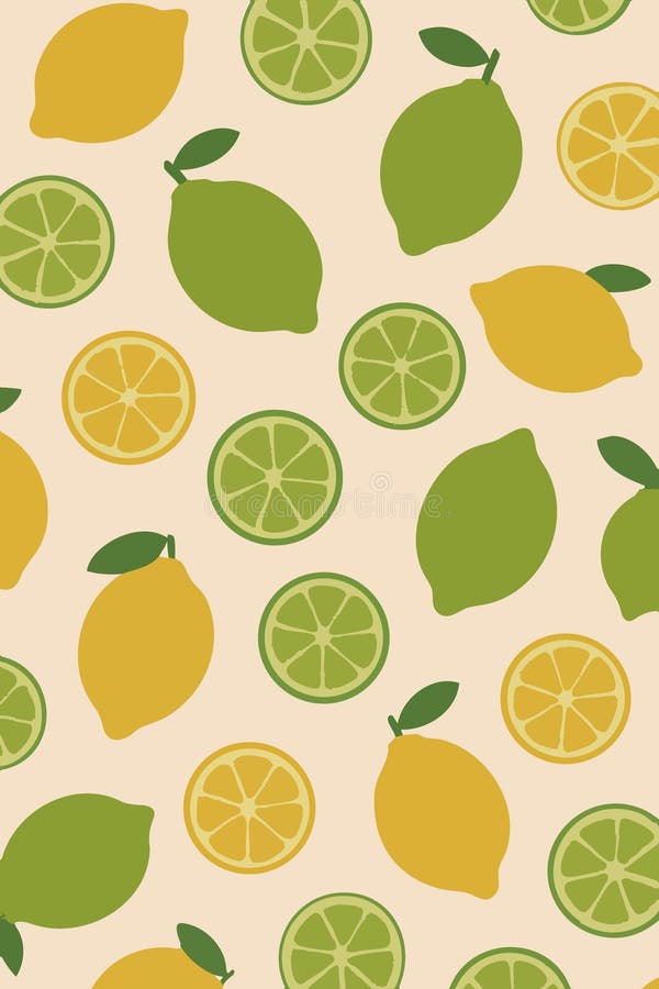 Lemon Lime Background Print Design in Vector Stock Illustration ...