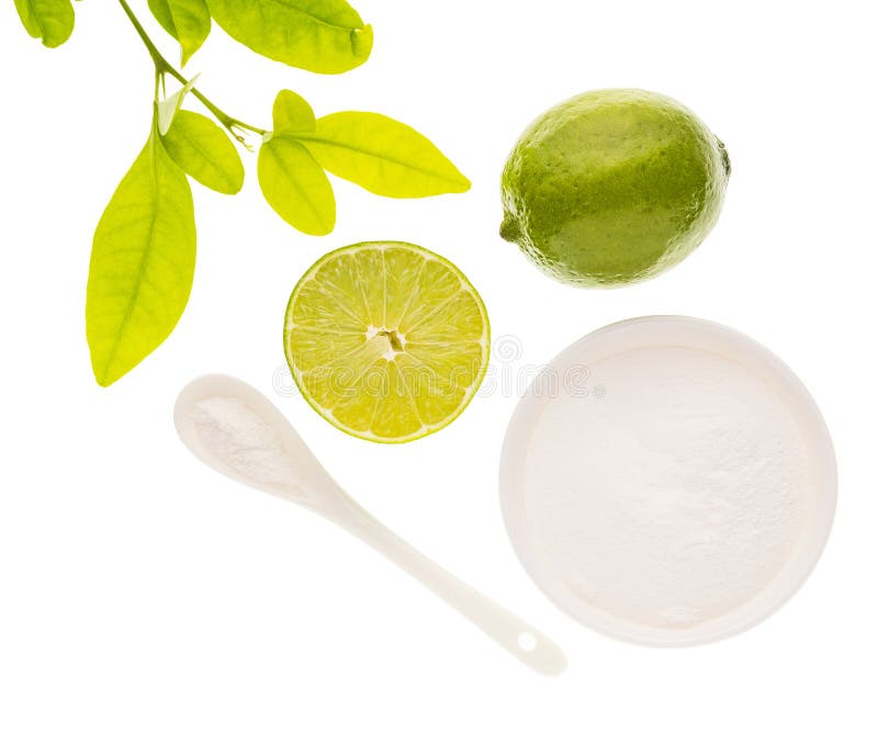 Lemon Lime with Baking Soda - Citrus Latifolia Stock Image - Image of ...