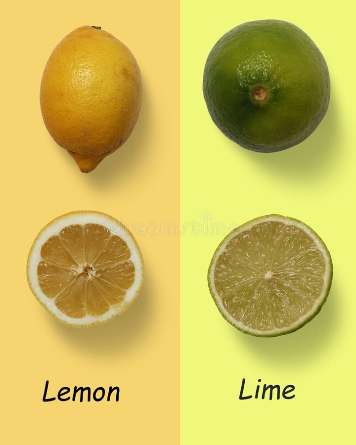 Lemon and Lime, Lemon Half and Lime Half Stock Photo - Image of juice ...