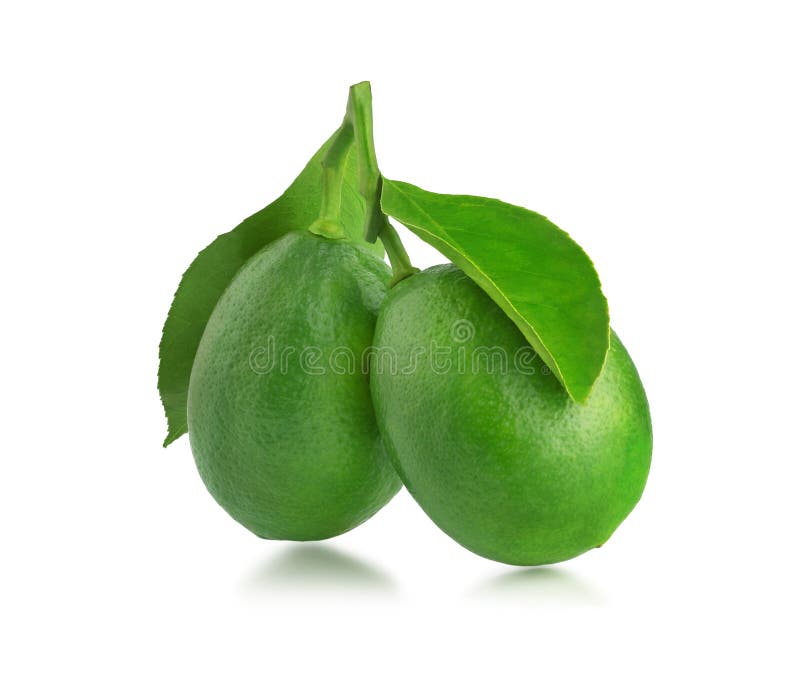 Lemon Lime with Leaves Isolated on a White Background Stock Photo ...