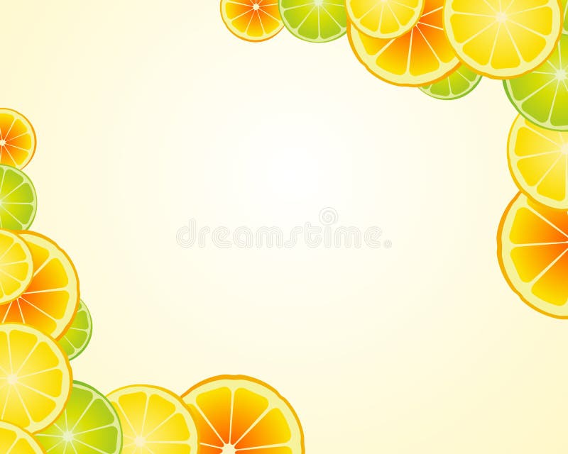Lemon Lime Orange Frame Background Stock Vector - Illustration of ...