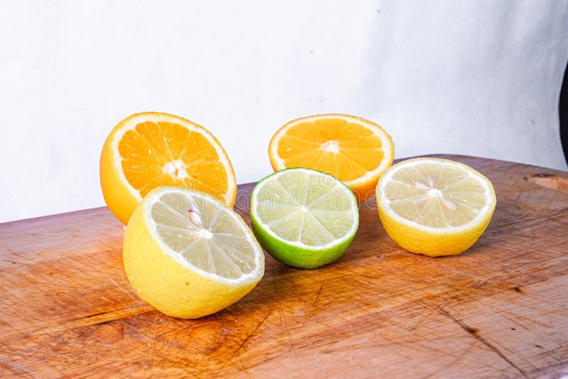 Lemon Lime Orange on White Background Stock Image - Image of isolated ...