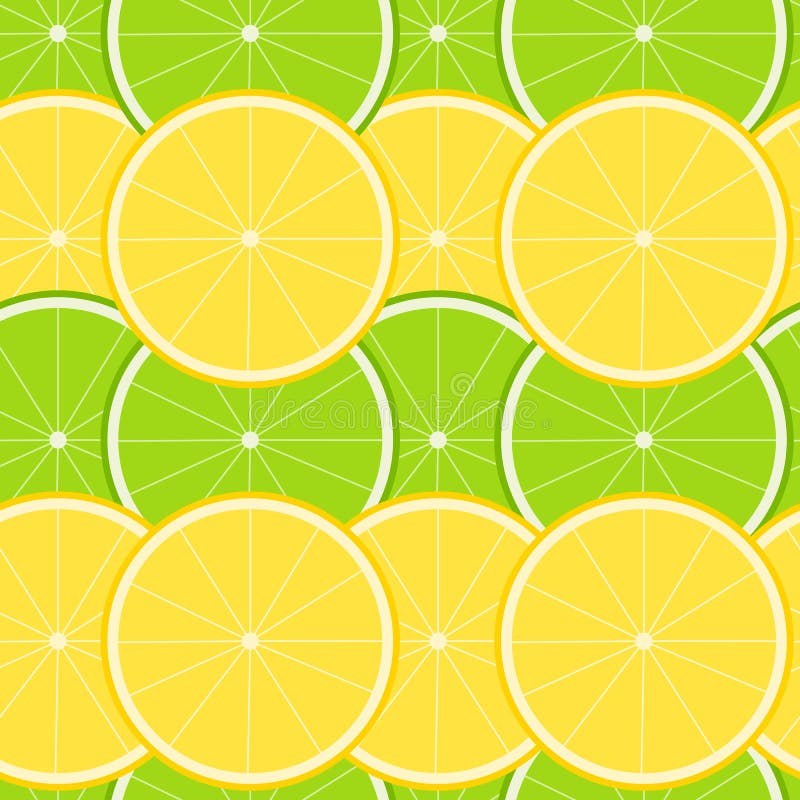 Lemon and Lime Seamless Pattern Stock Vector - Illustration of lemony ...