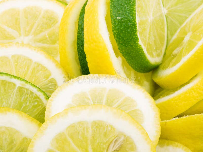 Lemon and lime slices stock image. Image of closeup, lemon - 17845663