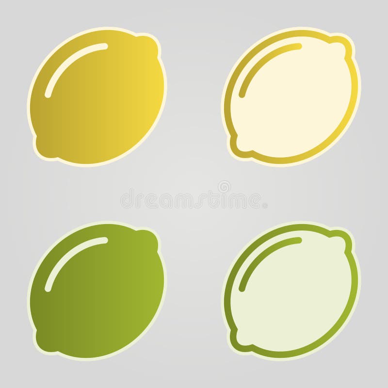 Simple Vector Icons. Flat Illustration on a Theme Lemon, Lime Vector ...