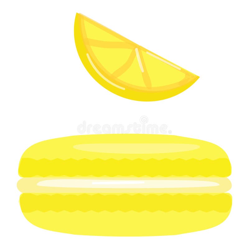 Lemon Macaroon Icon Cartoon Vector. French Cookie Stock Vector ...